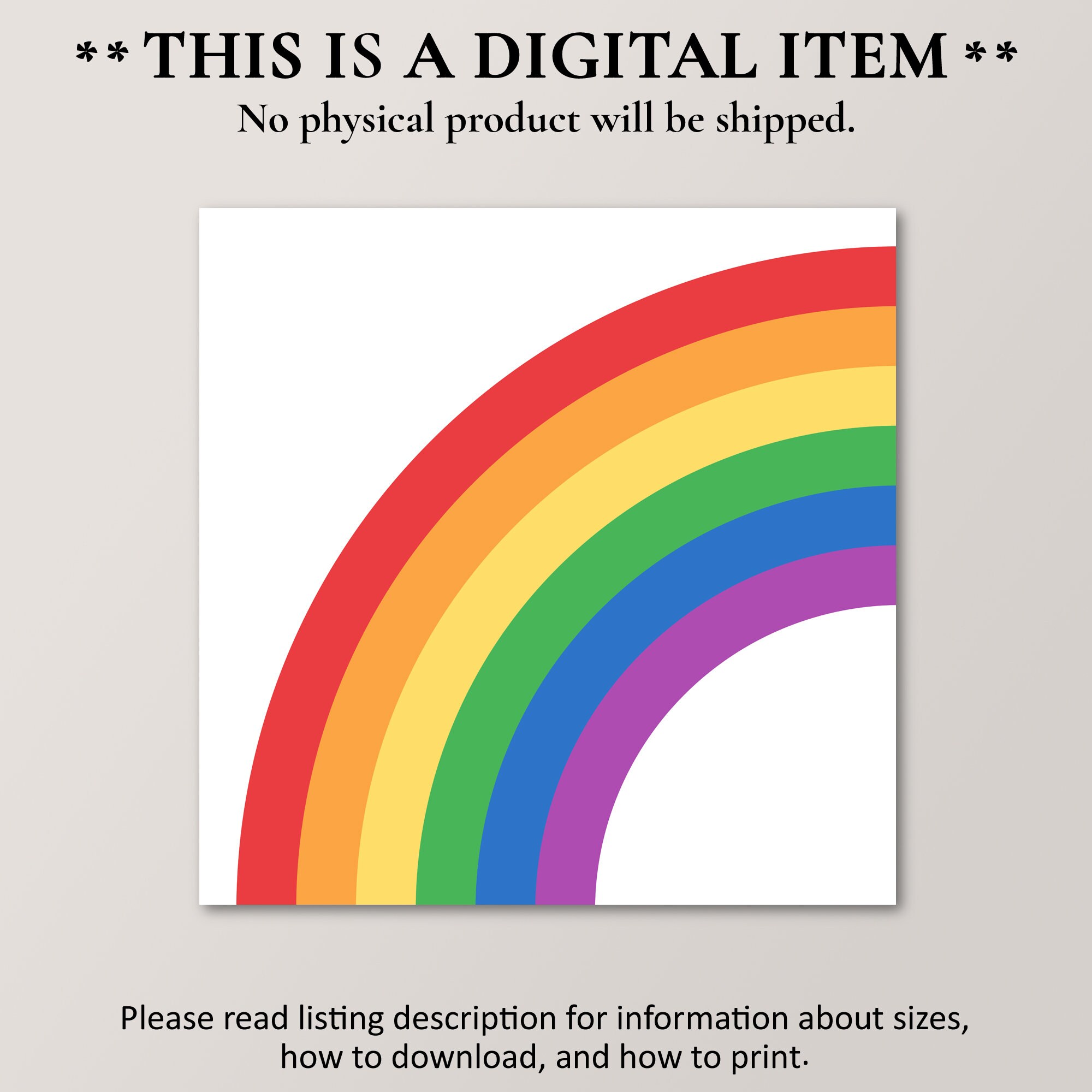 LGBT Pride Rainbow Printable Home Décor Pride Flag Colors | Etsy