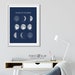 Phases of the Moon Astronomy Art Print, Printable Outer Space Décor ...