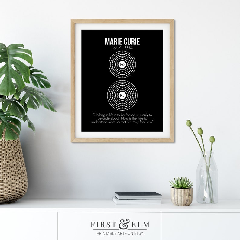Marie Curie Poster, Famous Scientists, Inspirational Women, Printable ...