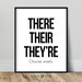 There Their Theyre Funny Classroom Art Grammar Geek Print - Etsy