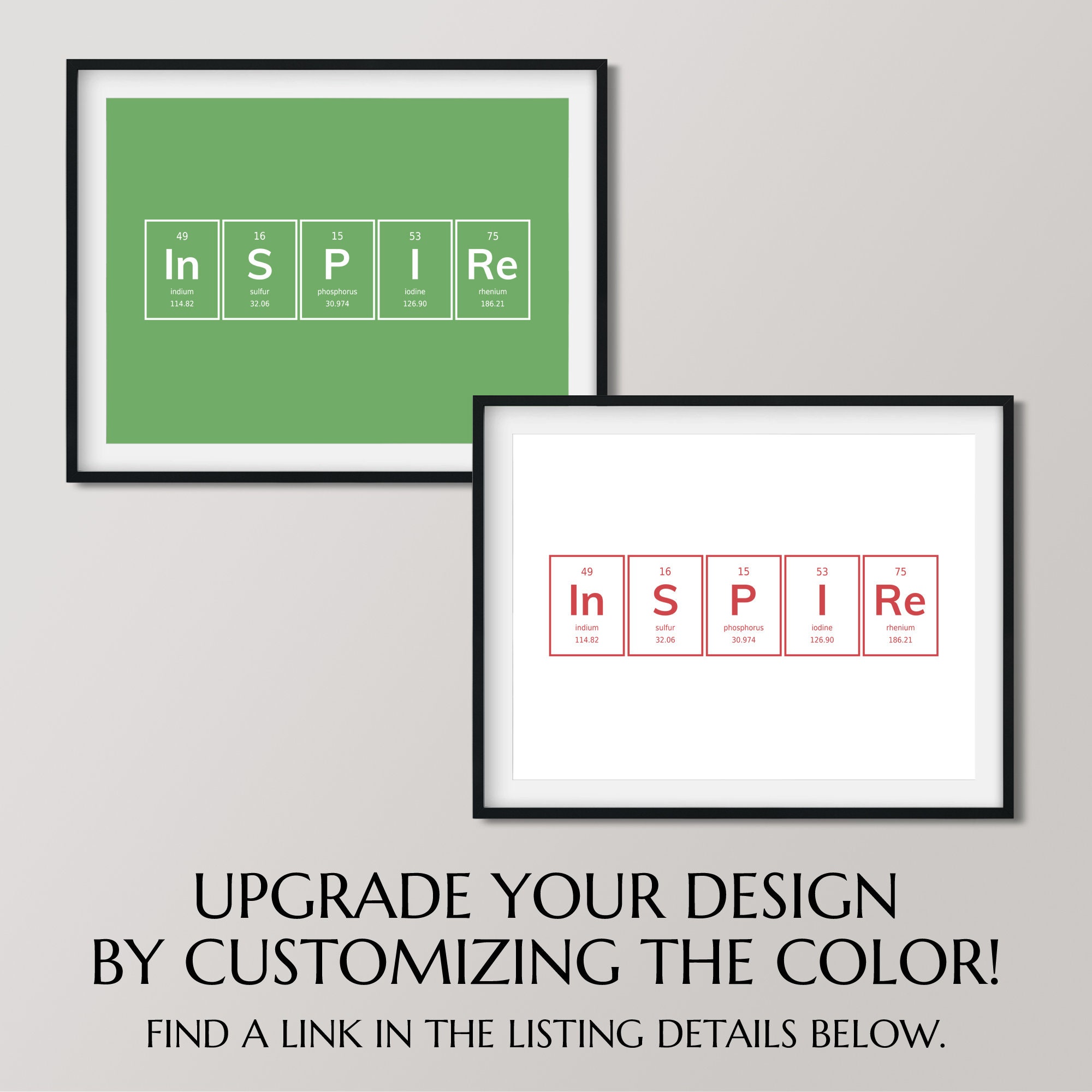 Inspire Poster Periodic Table of Elements Teacher Gifts - Etsy