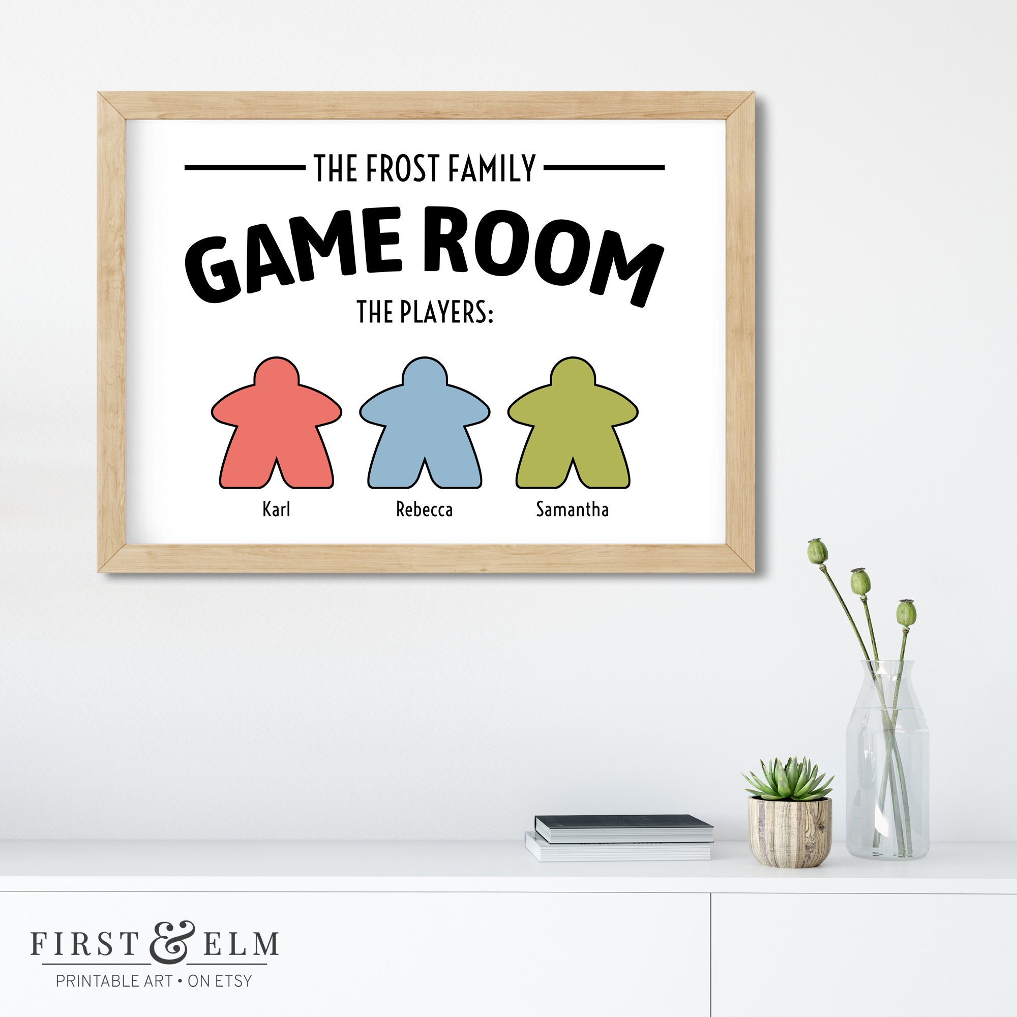 Personalized Family Game Room Sign Board Game Geek Gift | Etsy