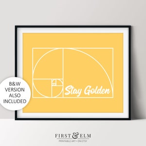 Stay Golden Poster, Nerdy Home Décor, Golden Ratio Geometric Print ...