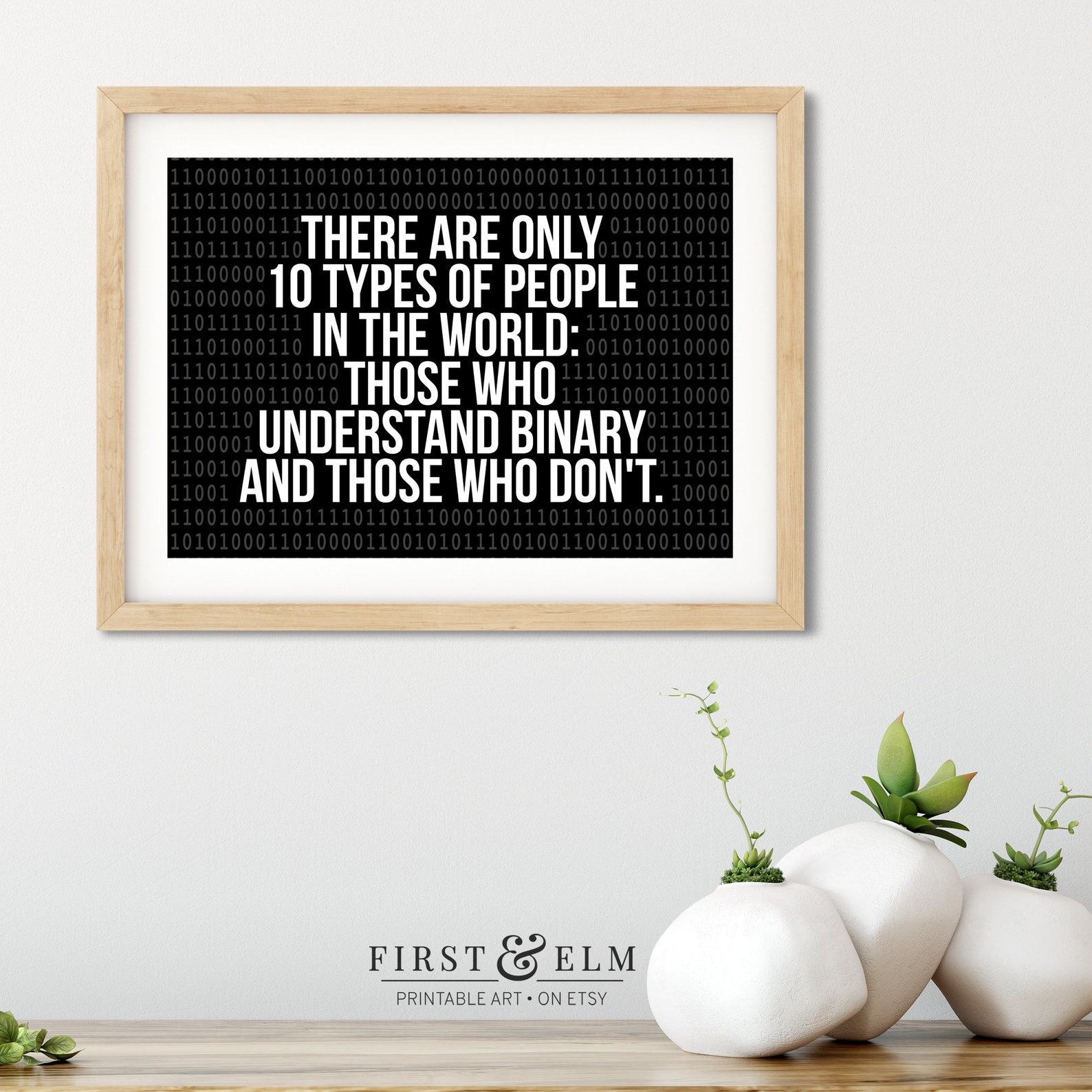 Binary Code Joke Print, There Are Only 10 Types of People, Computer Lab ...