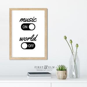 Music on World Off, Unique Audiophile Wall Art, Music Lover Gift Ideas ...