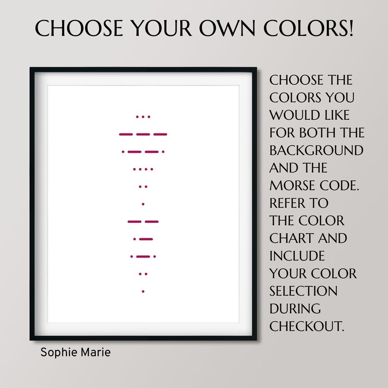 Personalized Name Sign, Morse Code Poster, Minimalist Design, Printable ...