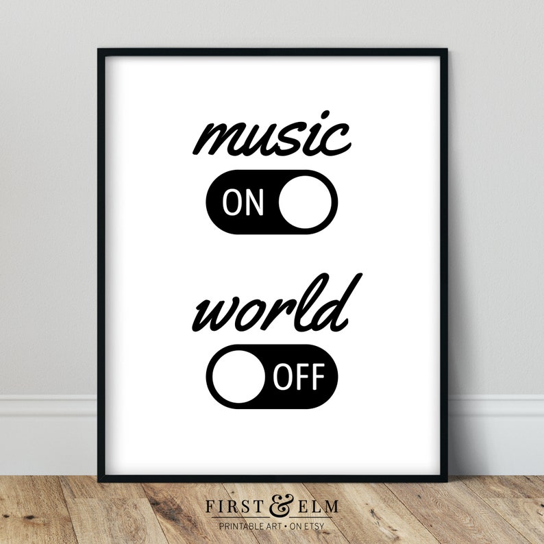 Music on World Off, Unique Audiophile Wall Art, Music Lover Gift Ideas ...