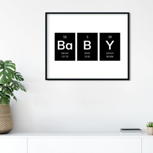 Unique Baby Poster, Periodic Table of Elements, Nerdy Nursery Décor ...