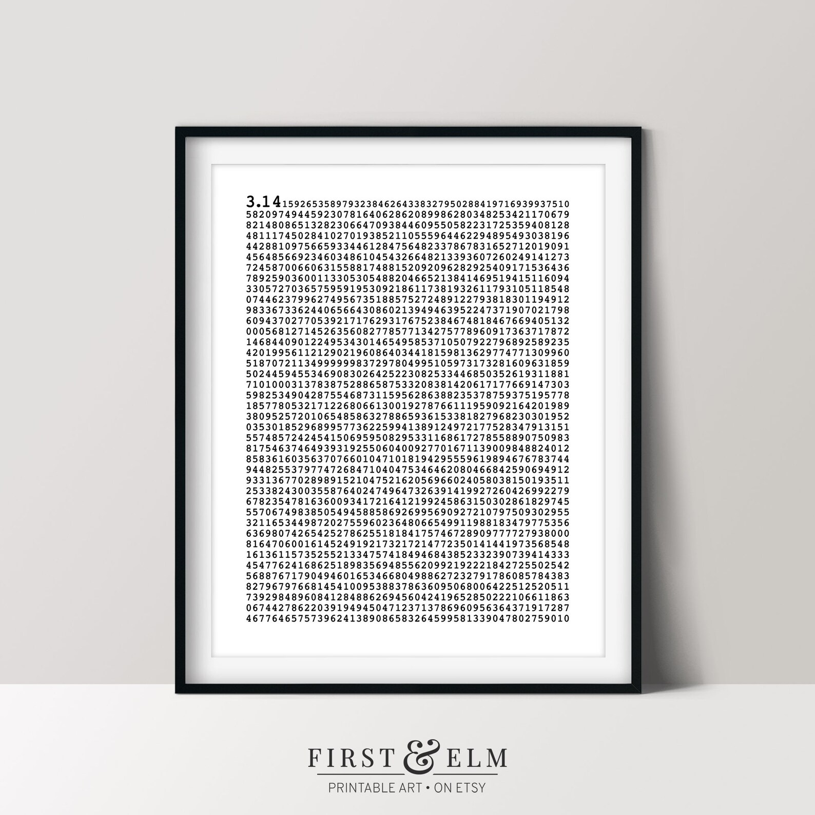 Pi to 2000 Decimal Places, Math Nerd Home Décor, Educational Poster ...