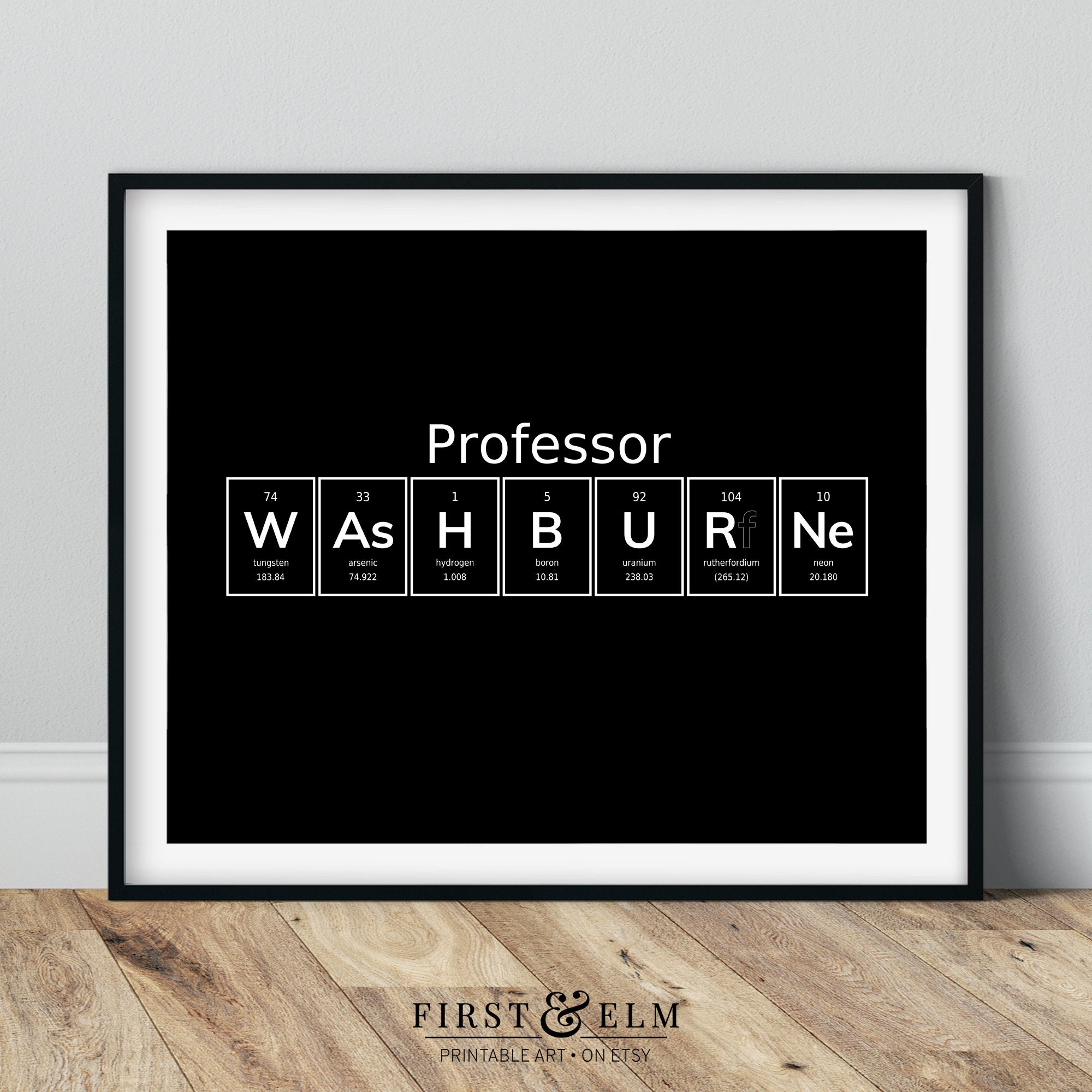Unique Teacher Gift Customized Name Sign Periodic Table of - Etsy