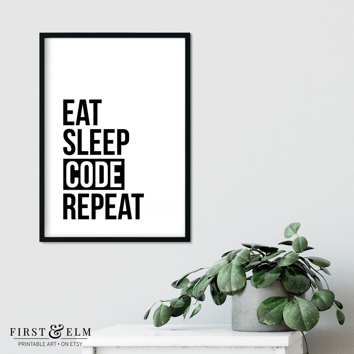 Eat Sleep Code Repeat Poster Computer Lab Décor Programmer | Etsy
