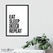 Eat Sleep Code Repeat Poster, Computer Lab Décor, Programmer Print ...