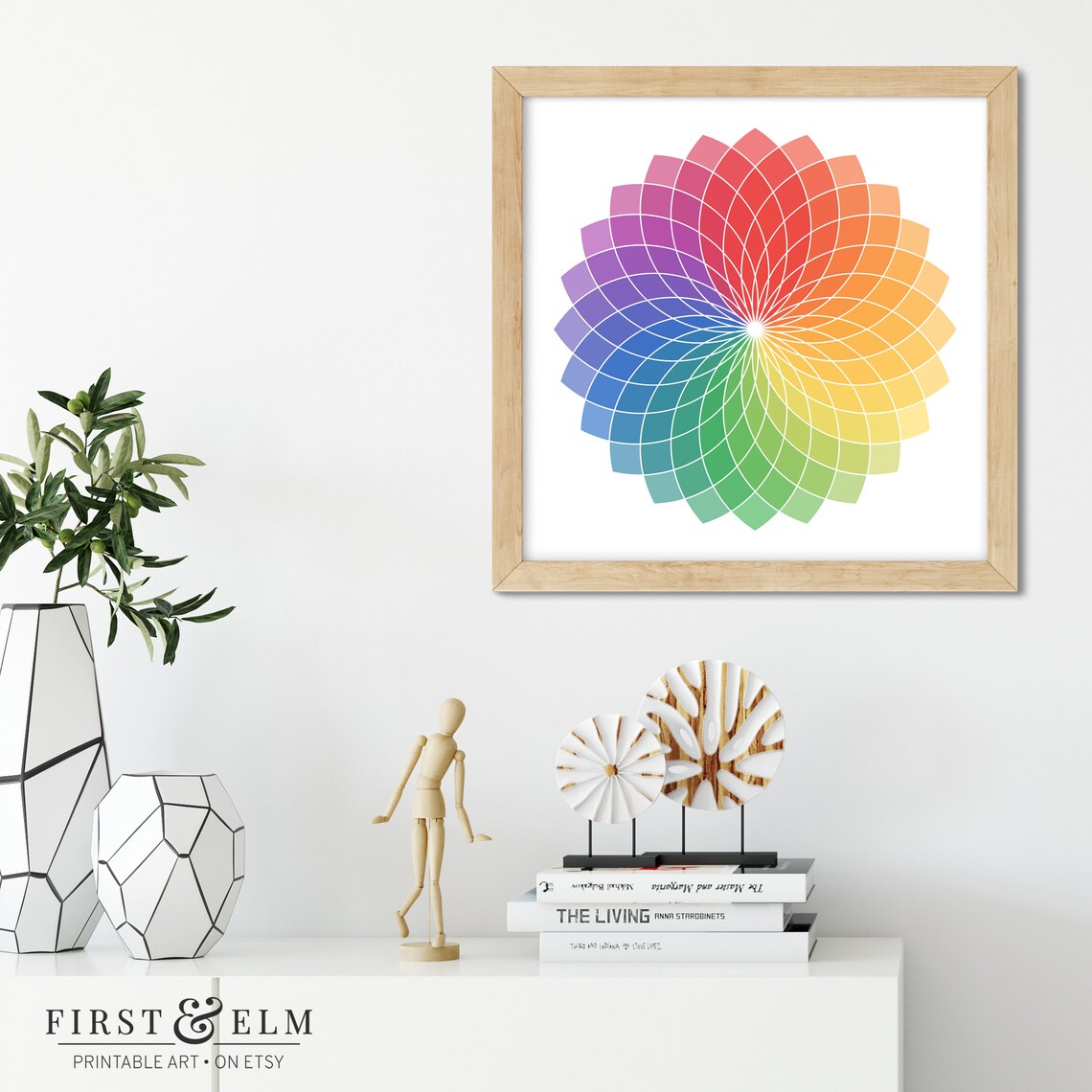Color Wheel Poster Geometric Art Print Colorful Wall Art - Etsy