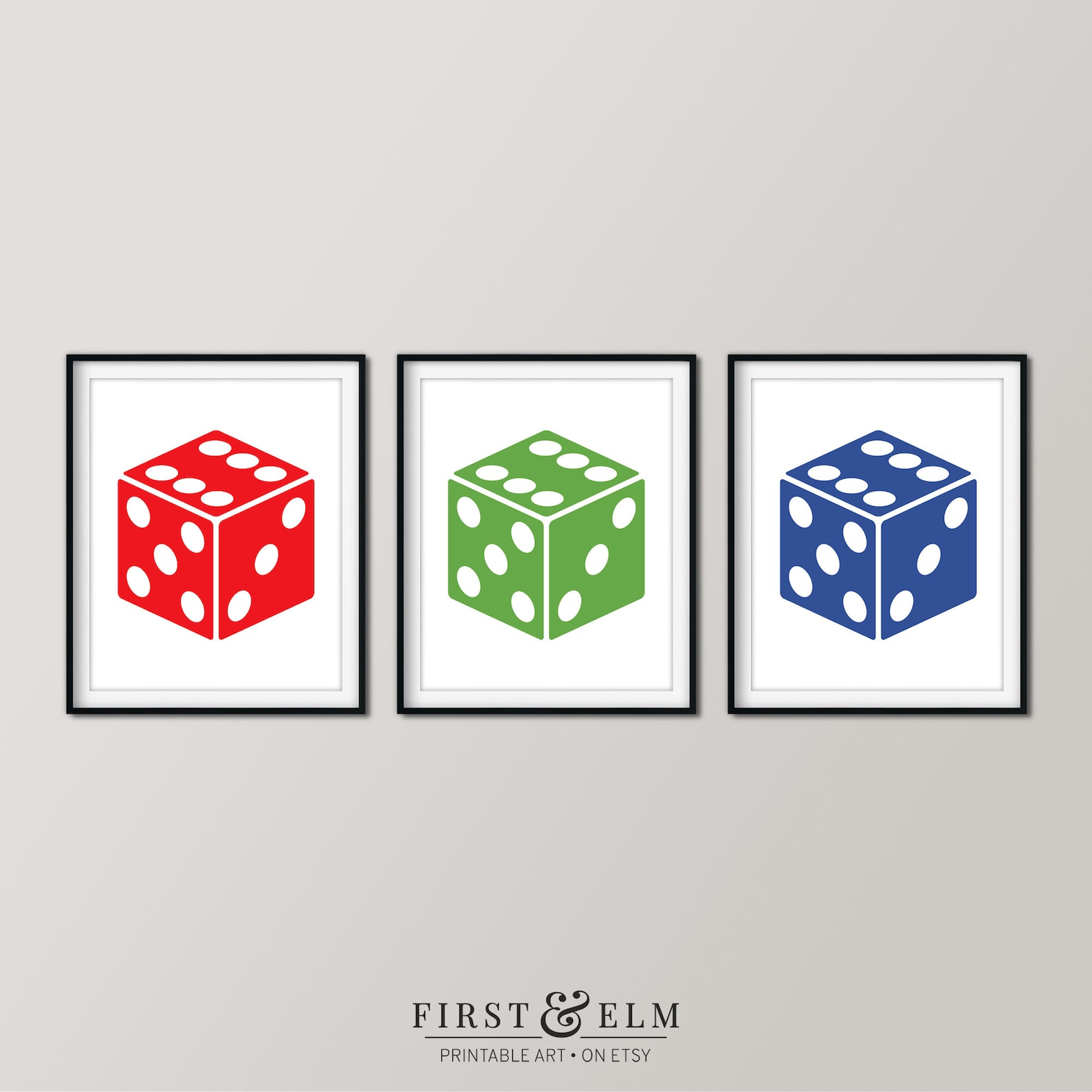 Dice Posters Set of 3 Prints Game Room Wall Art Board Game - Etsy Norway
