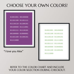 Binary Code I Love You, Personalized Print With Name, Computer Geek ...