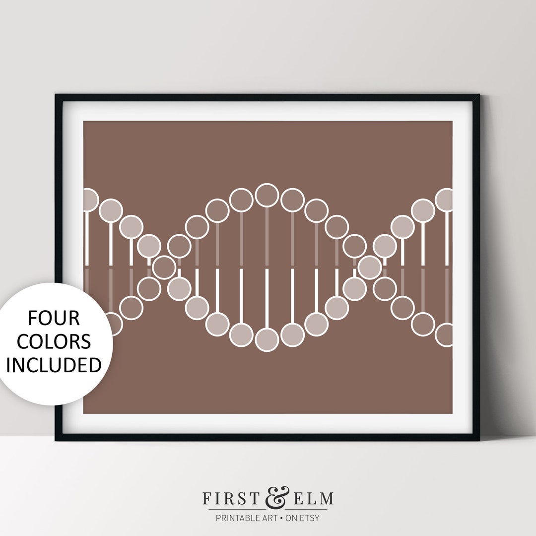 Minimalist DNA Strand Poster, Abstract Science Art, Science Teacher ...