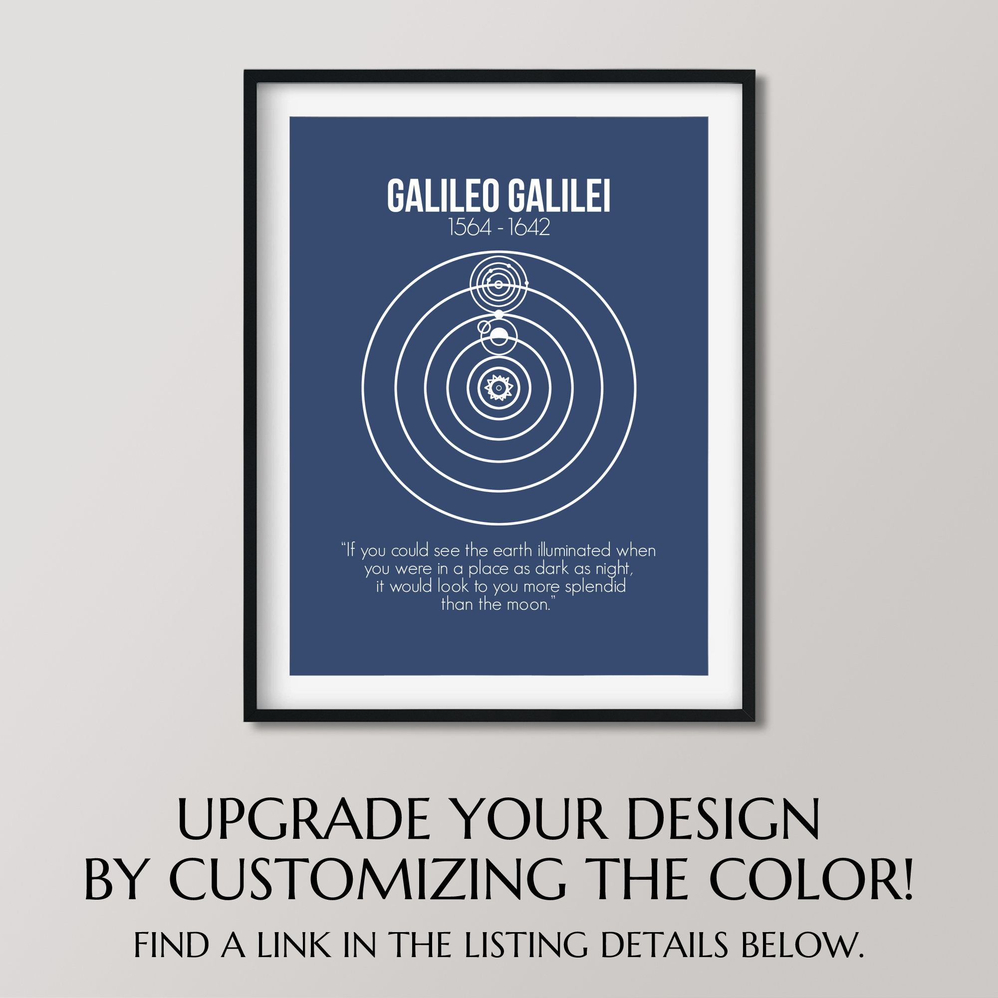 Galileo Poster, Famous Scientists, Astronomy Nerd Art, Gifts for ...