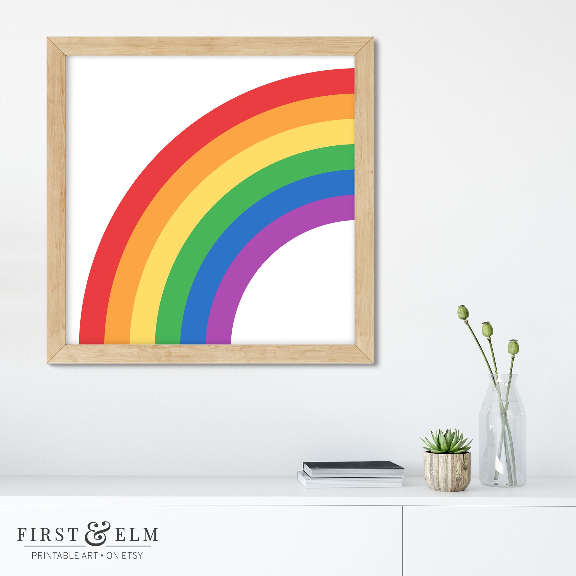 LGBT Pride Rainbow Printable Home Décor Pride Flag Colors | Etsy