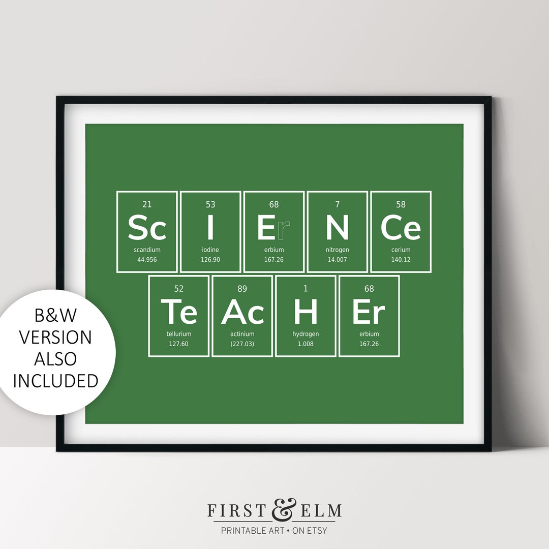 Science Teacher Gift, Periodic Table of Elements, Teacher Appreciation ...