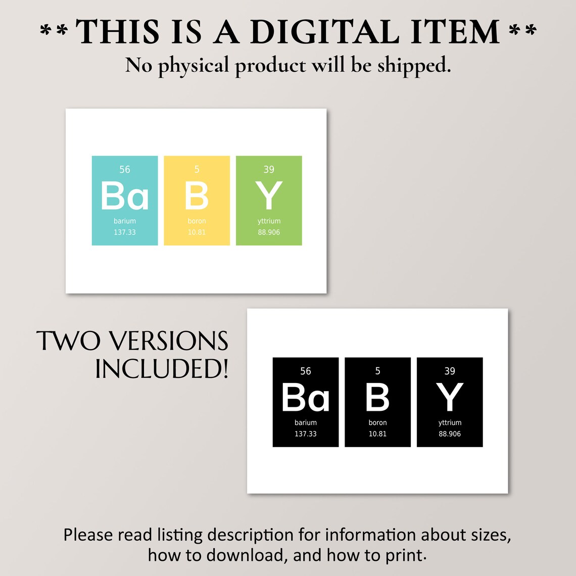 Unique Baby Poster Periodic Table of Elements Nerdy Nursery - Etsy