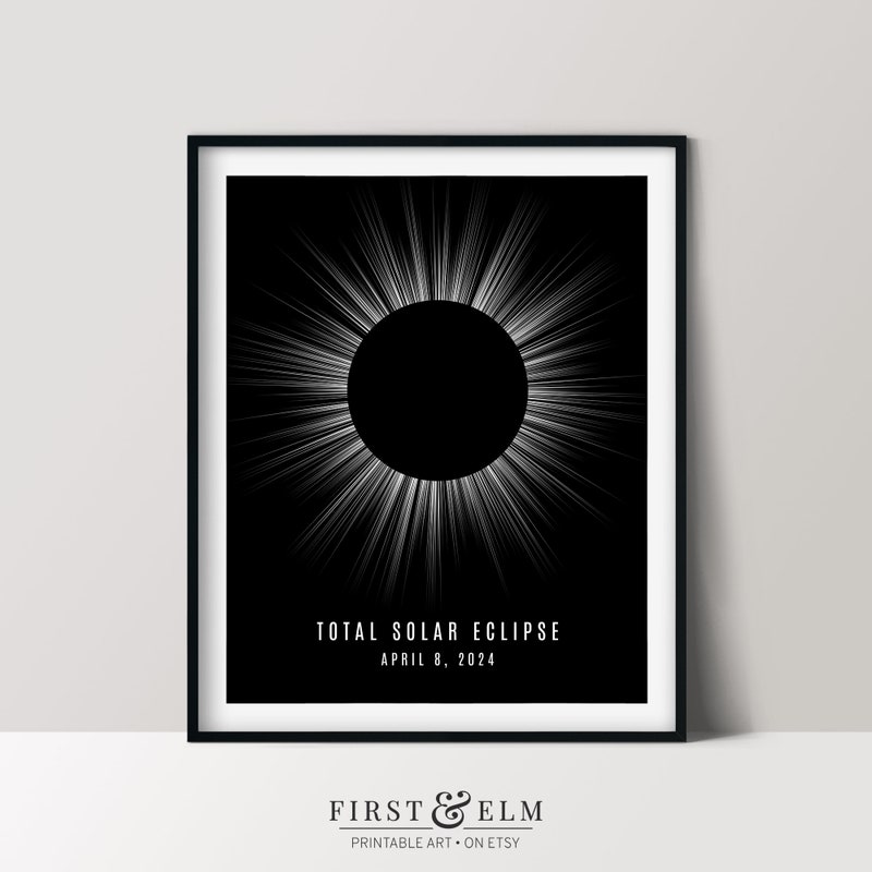 Solar Eclipse Poster 2024 - Etsy