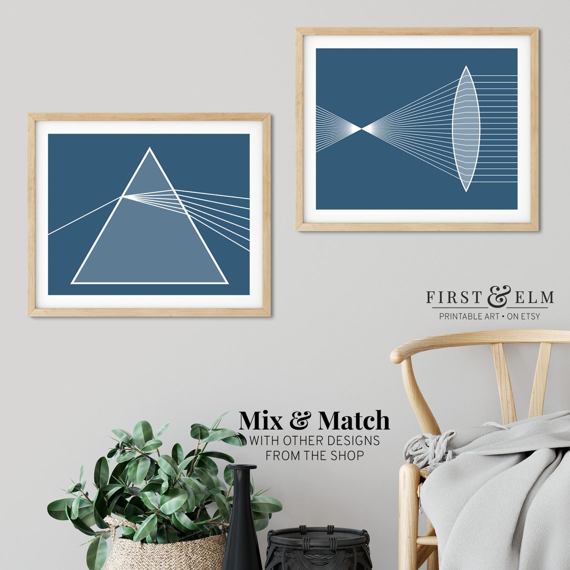 Refraction Poster Convex Lens Abstract Science Art - Etsy