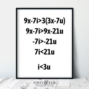 I Love You Math Equation, Unique Nerd Gifts, Nerd Themed Nursery ...
