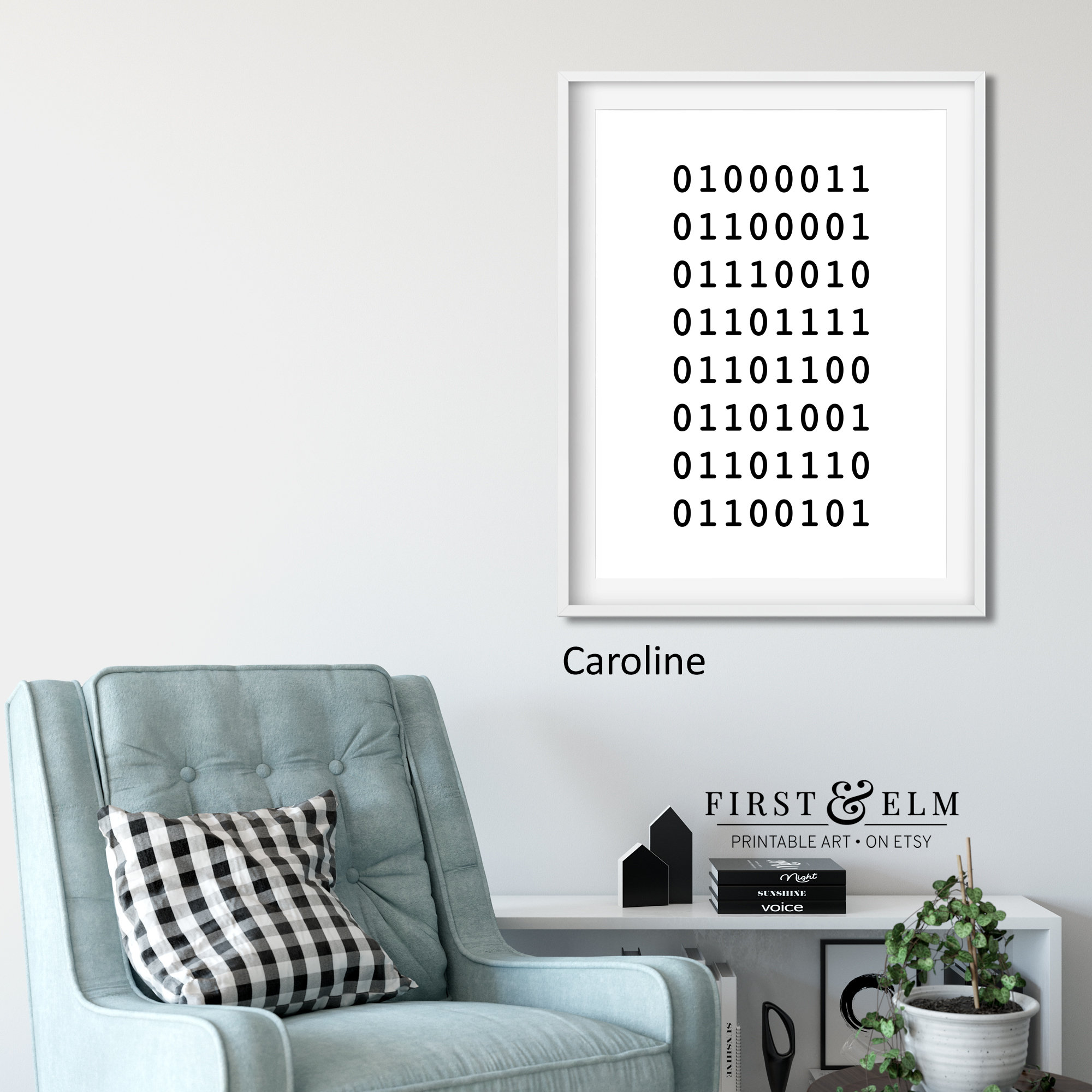 Binary Code Poster Customized With Name Computer Geek Gifts | Etsy