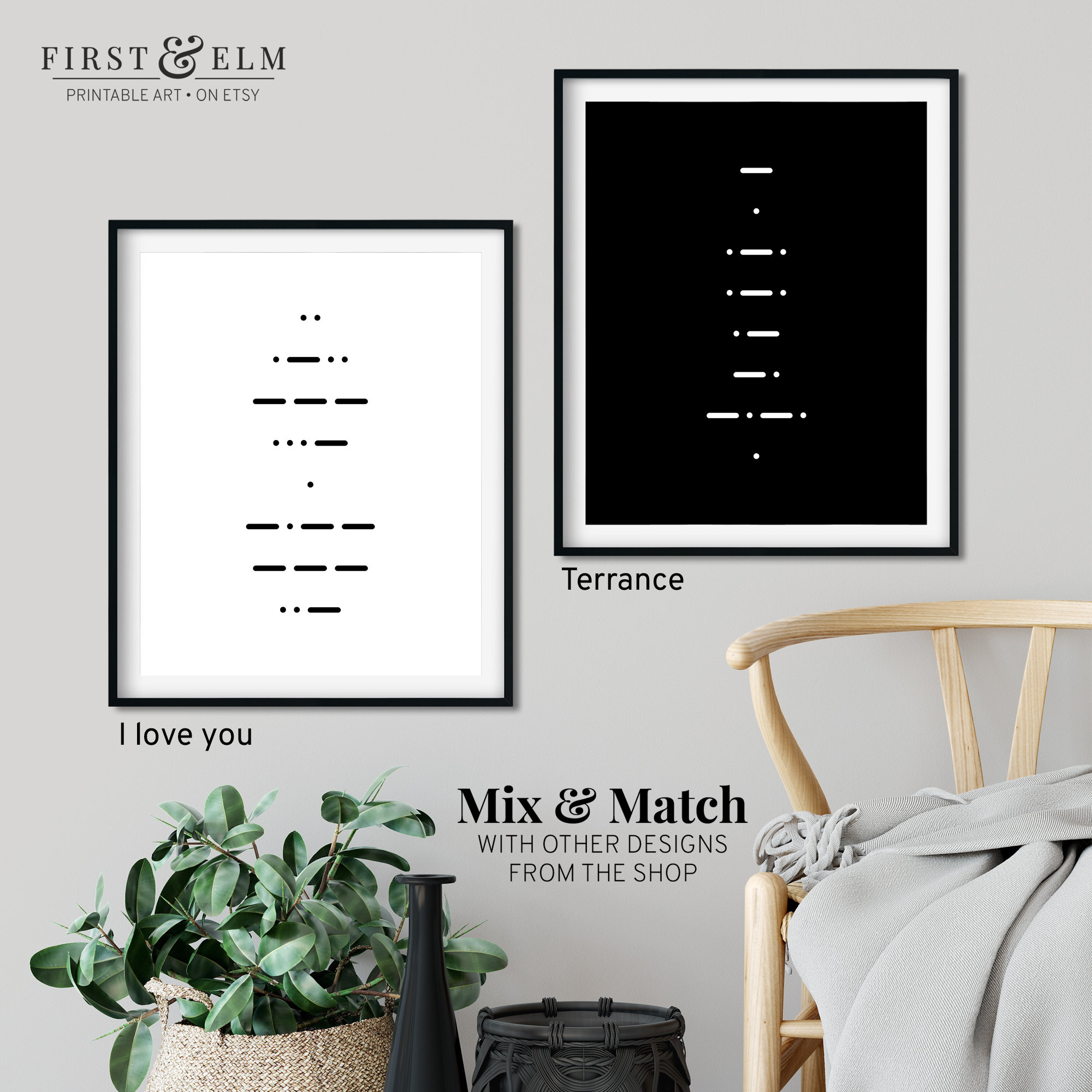 Morse Code I Love You Poster Unique Gift Ideas Modern | Etsy
