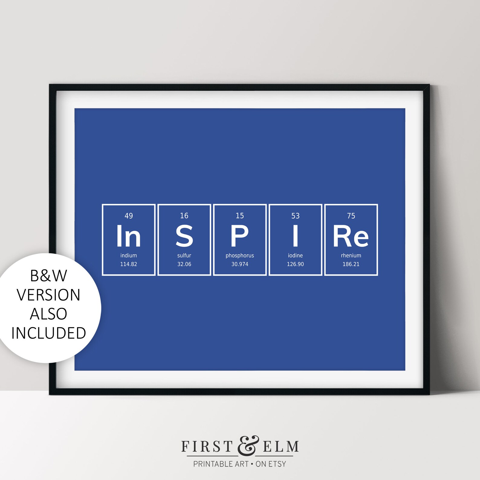 Inspire Poster Periodic Table of Elements Teacher Gifts | Etsy