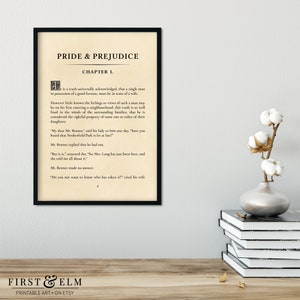Pride and Prejudice, First Pages of Books, Famous Novels, Printable ...