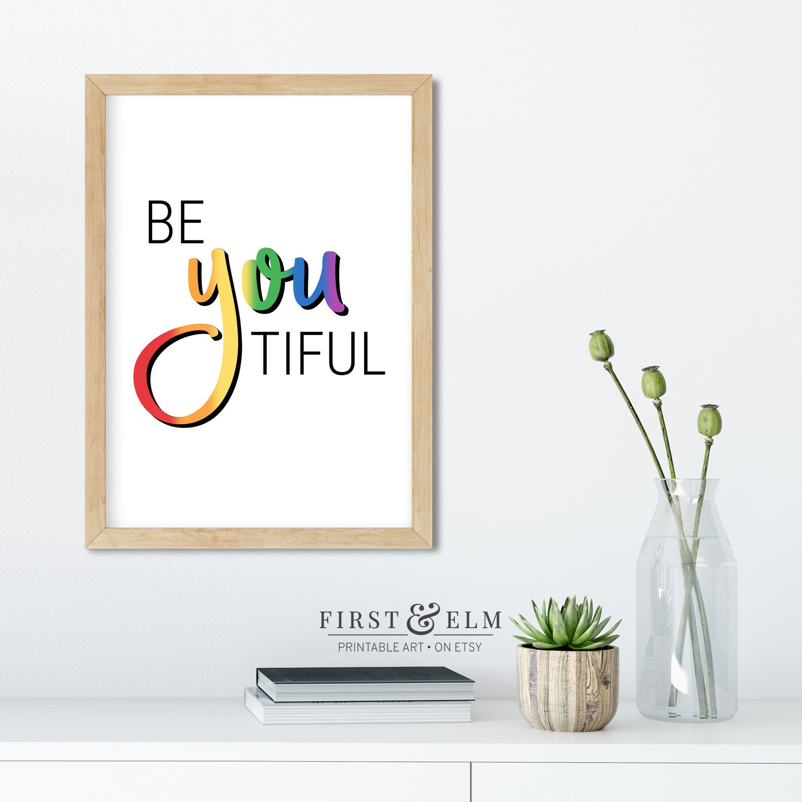 Be You Tiful Poster Pride Rainbow Art Printable Download - Etsy
