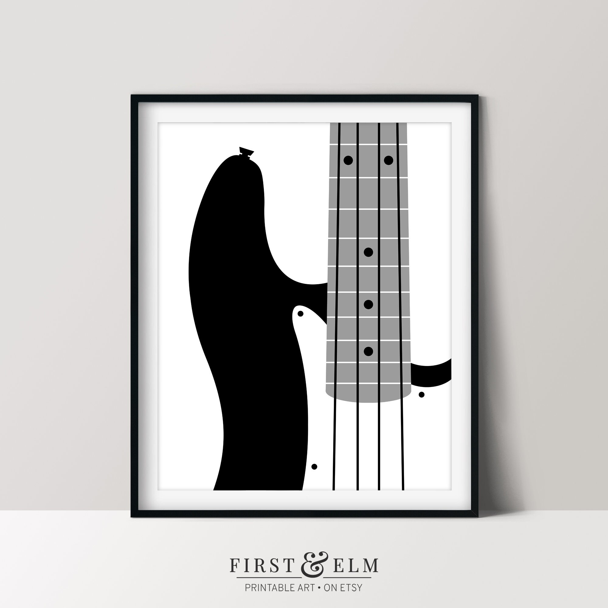 Bass Guitar Poster Minimalist Design Music Lover Gifts | Etsy