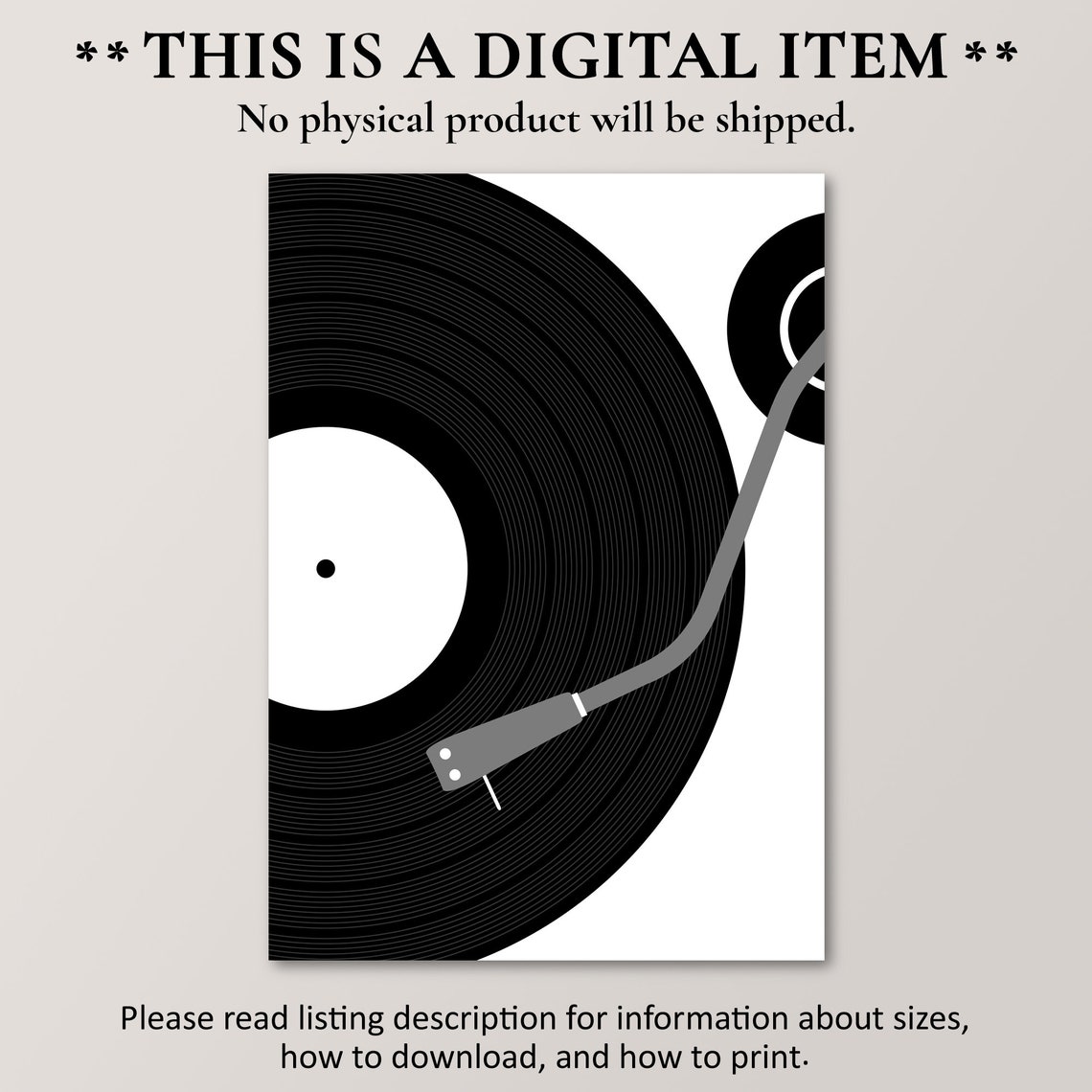 Record Player Poster Turntable Print Band Studio Décor | Etsy