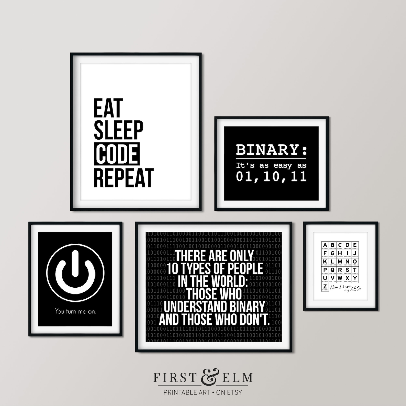 Set of 5 Computer Geek Posters Nerdy Computer Science Office | Etsy