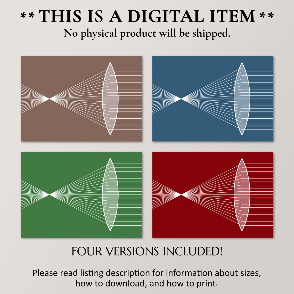 Refraction Poster Convex Lens Abstract Science Art | Etsy