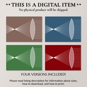 Refraction Poster, Convex Lens, Abstract Science Art, Minimalist Design ...
