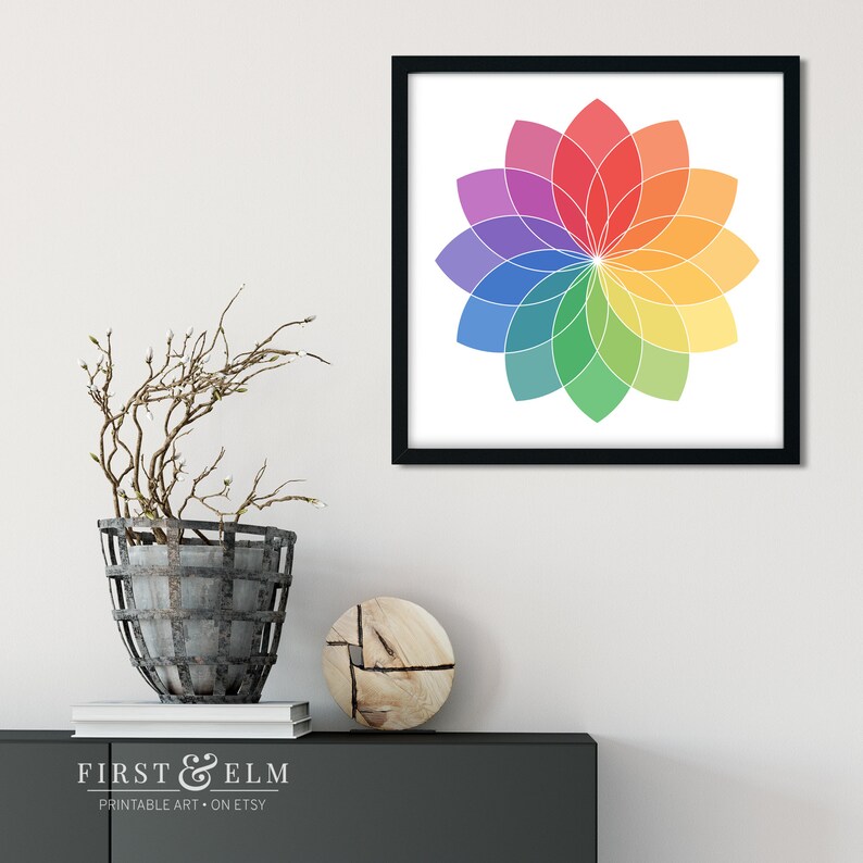 Colors of the Rainbow Minimalist Design Unique Home Décor | Etsy