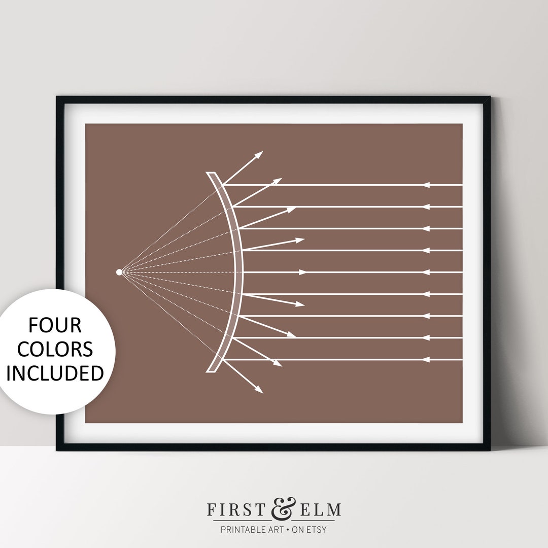 Convex Reflection Poster, Unique Science Illustration, Minimalist Nerd ...