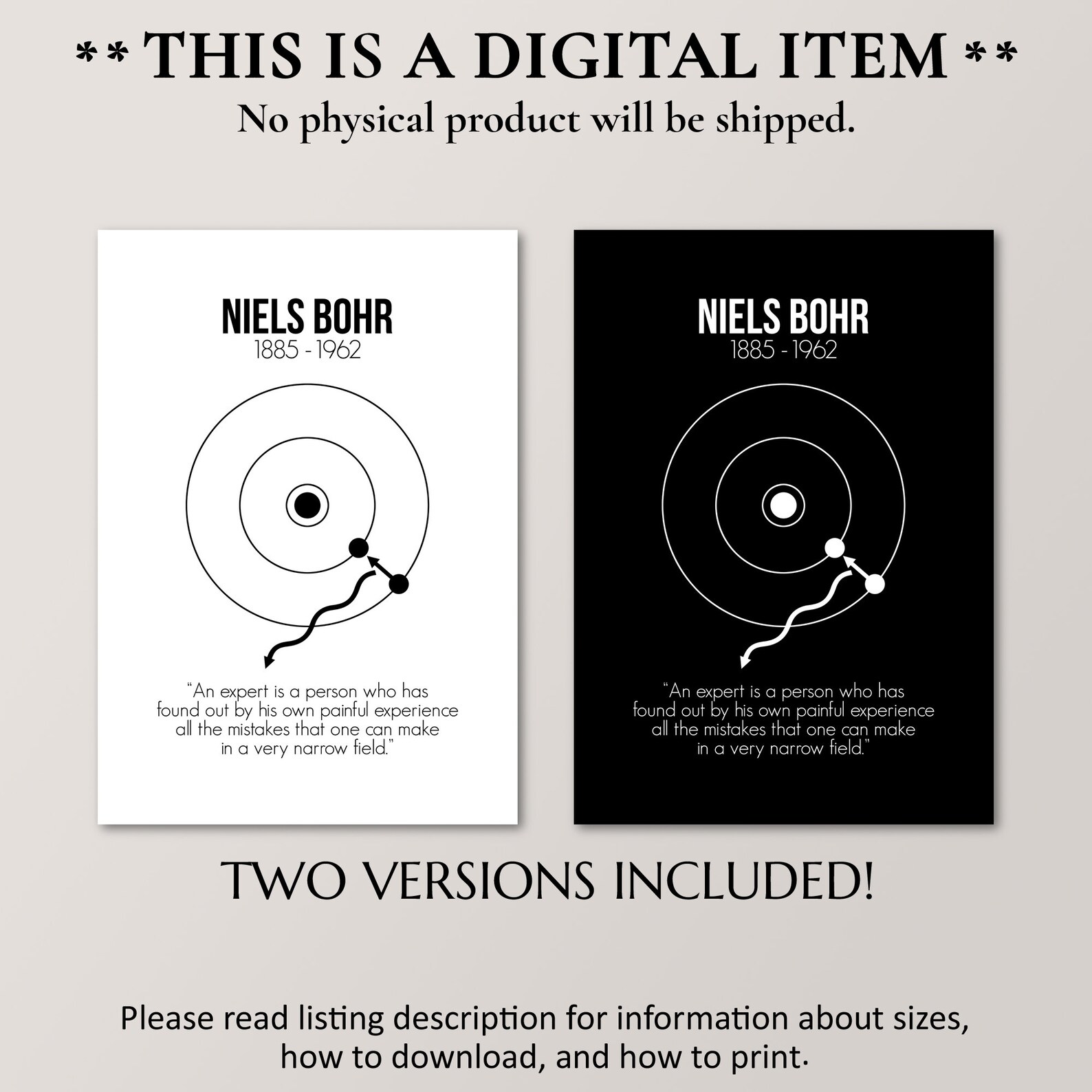 Niels Bohr Poster Famous Scientist Teacher Gift Ideas - Etsy