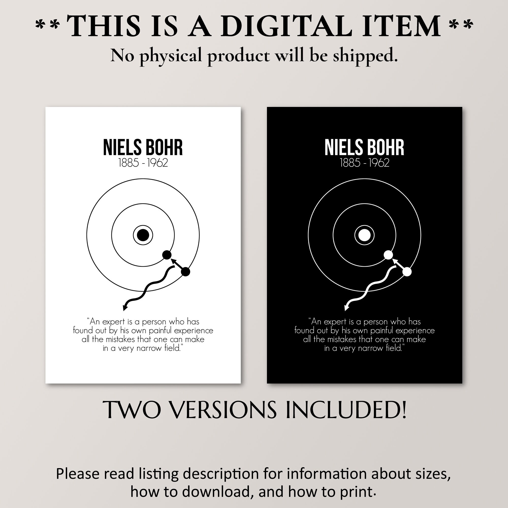 Niels Bohr Poster Famous Scientist Teacher Gift Ideas - Etsy