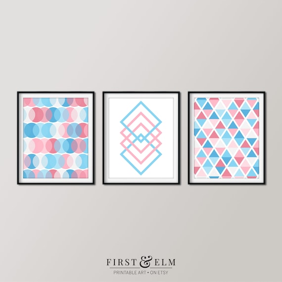 Subtle Trans Pride Poster Set Modern Geometric Artwork - Etsy