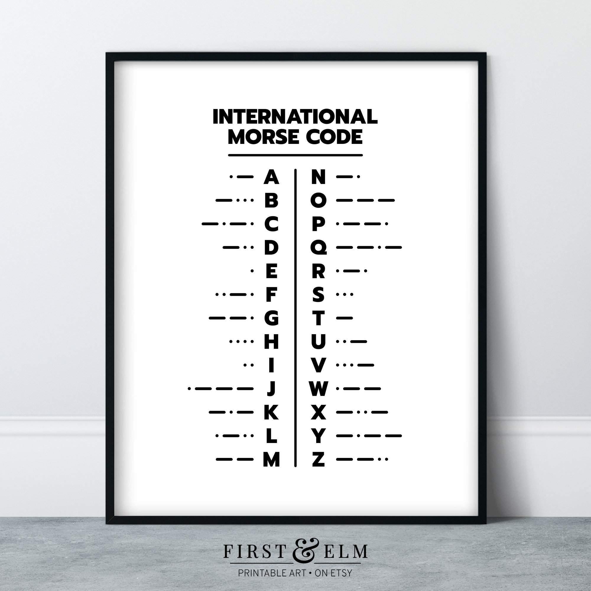 Morse Code Chart ABC Poster Print Minimalist Design Instant - Etsy ...