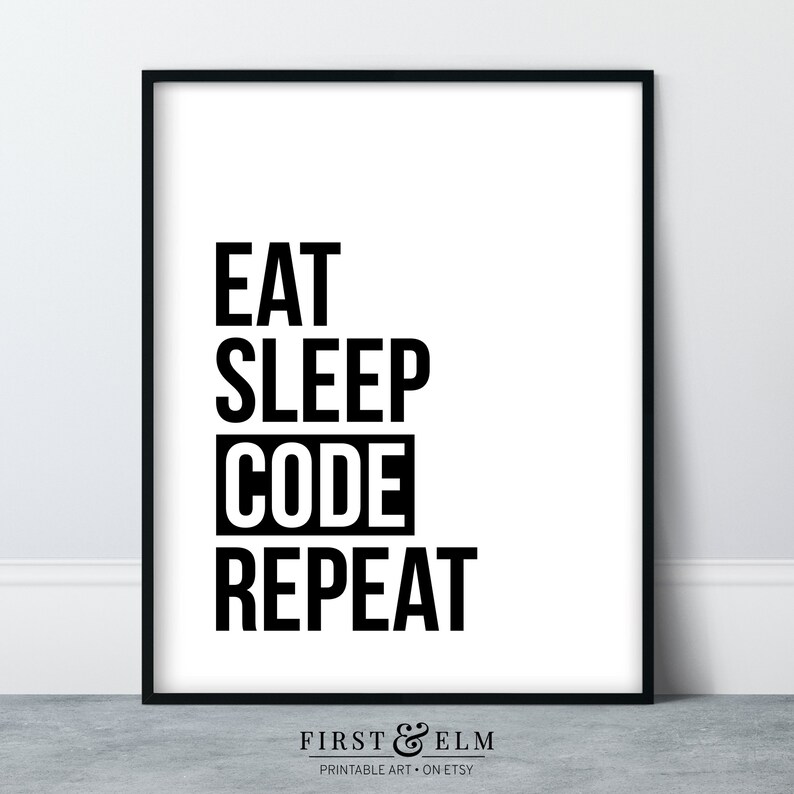 Buy Eat Sleep Code Repeat Poster Computer Lab Décor Programmer Online ...