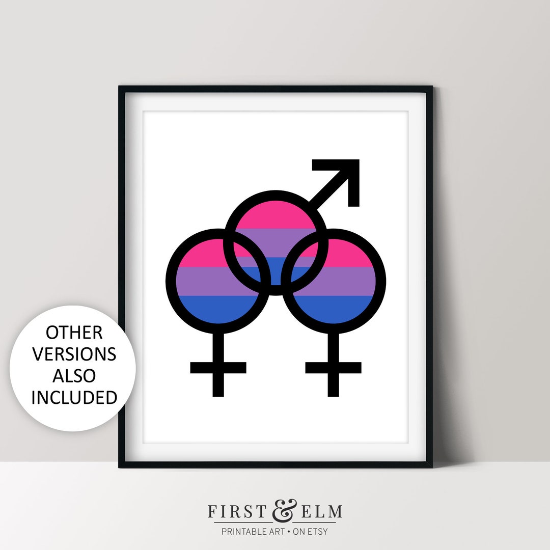 Bisexual Symbol, Digital Print, Bi Pride Flag, Printable Wall Art - Etsy