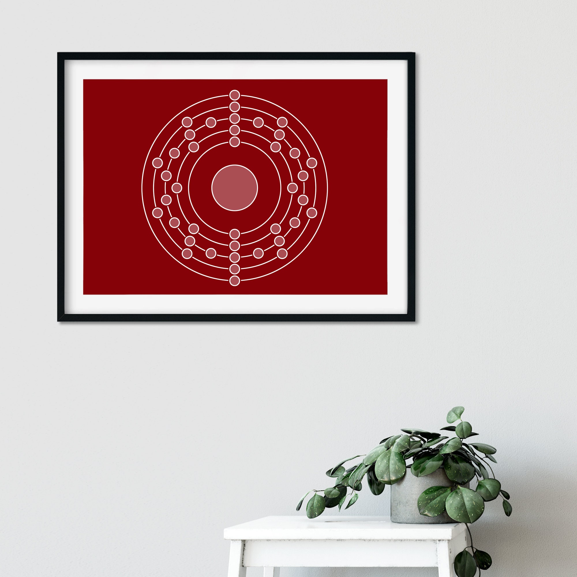 Electron Shell Print, Atom Illustration, Chemistry Poster, Printable ...
