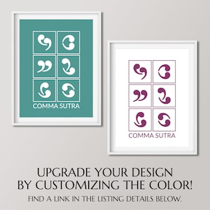 Comma Sutra Poster, Printable Download, Funny Bedroom Décor, Adult ...