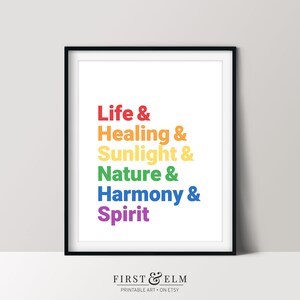 LGBT Pride Print, Rainbow Flag Color Meanings, Inspirational Décor ...