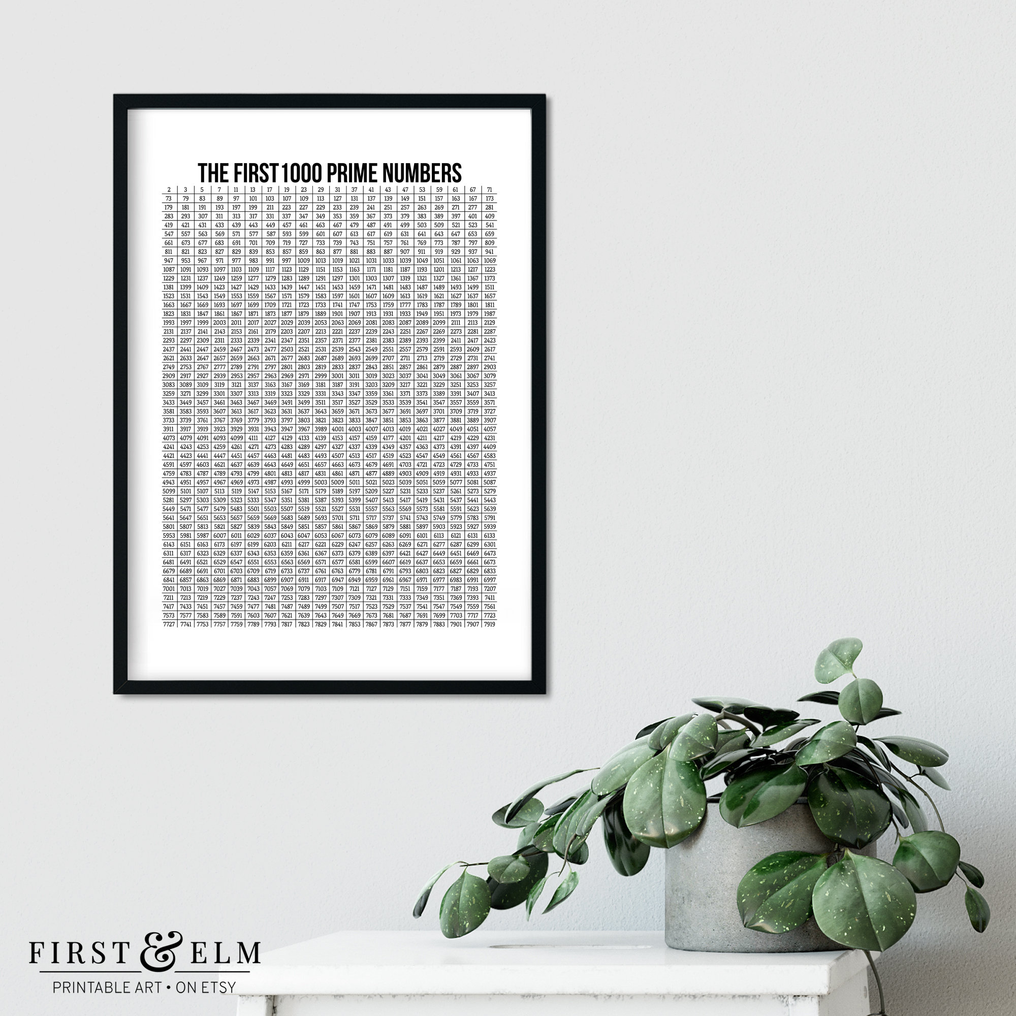 First 1000 Prime Numbers