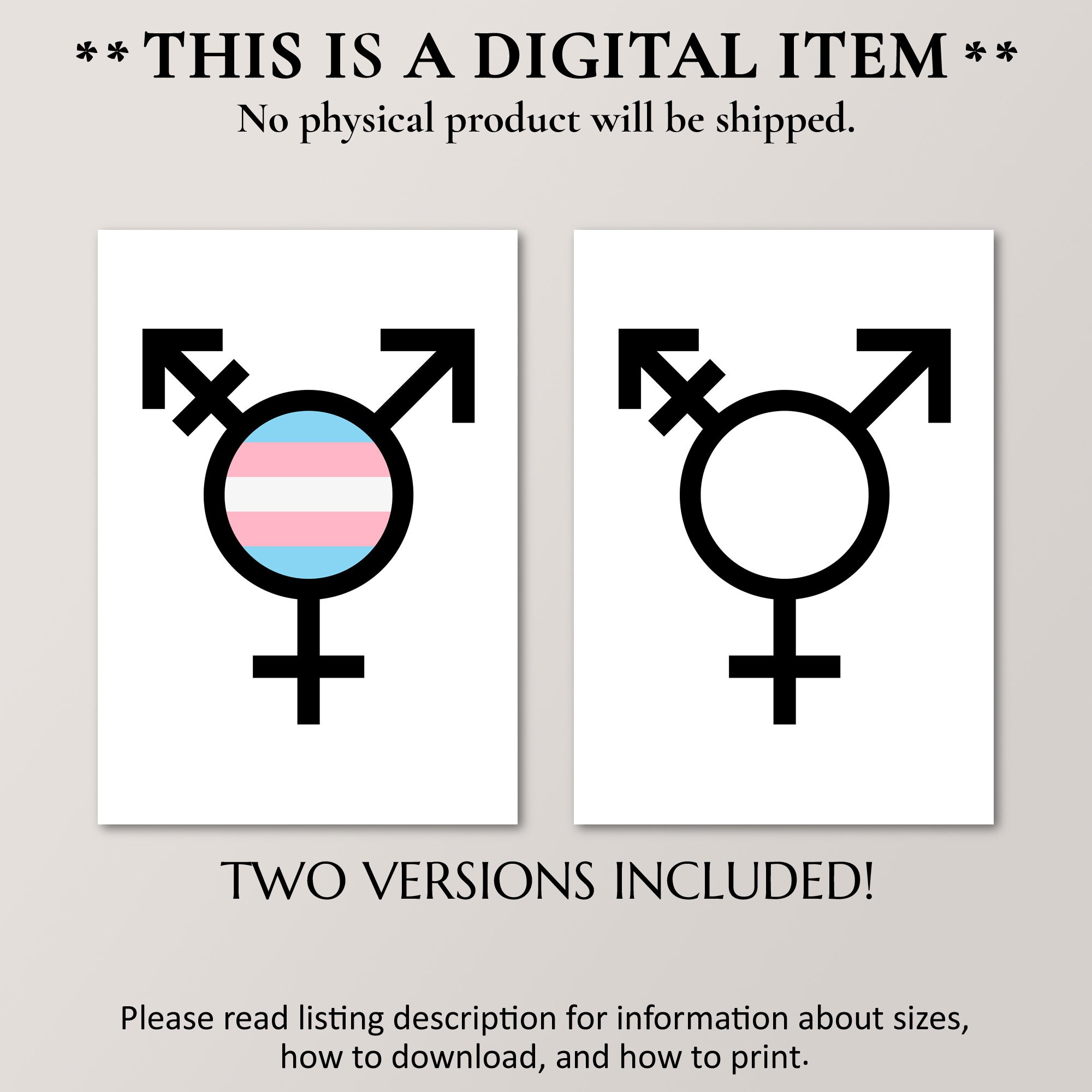 Transgender Symbol Minimalist Home Decor Trans Pride Colors - Etsy Canada